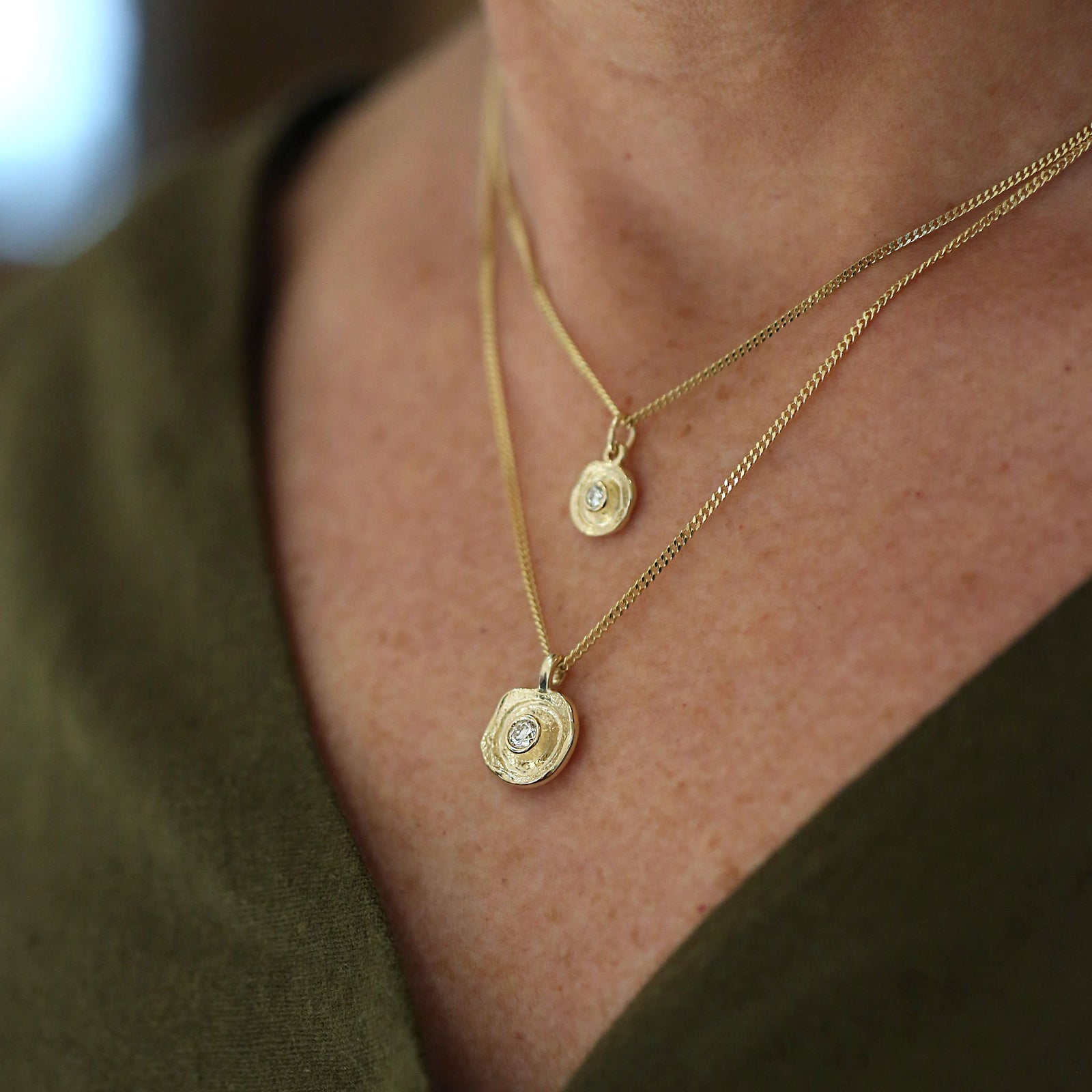 Lunar Diamond Small Pendant in 9ct Yellow Gold – Sheila Fleet Jewellery