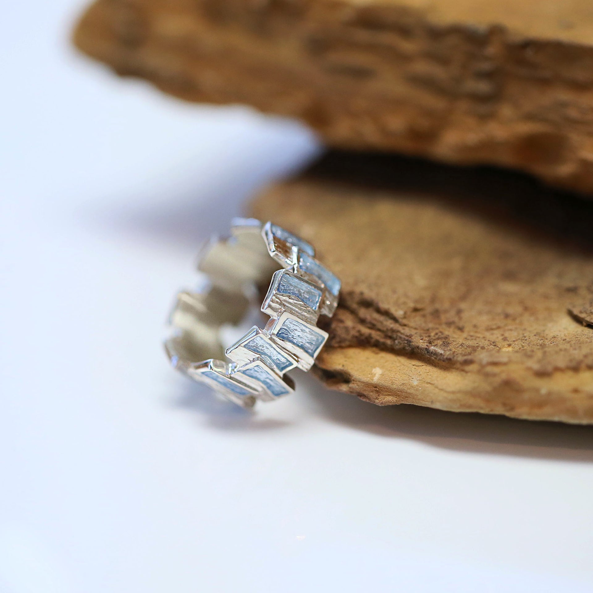 Flagstone Sterling Silver Ring in Slate Enamel – Sheila Fleet Jewellery