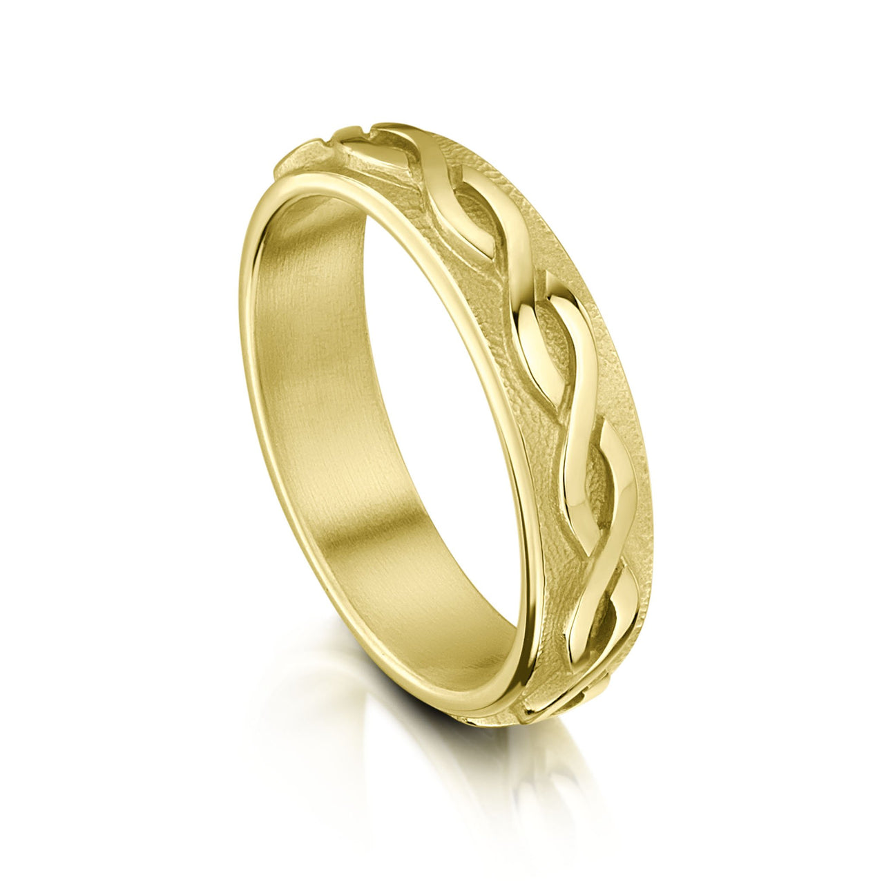 Celtic Twist Textured Ring in 18ct Yellow Gold – Sheila Fleet Jewellery