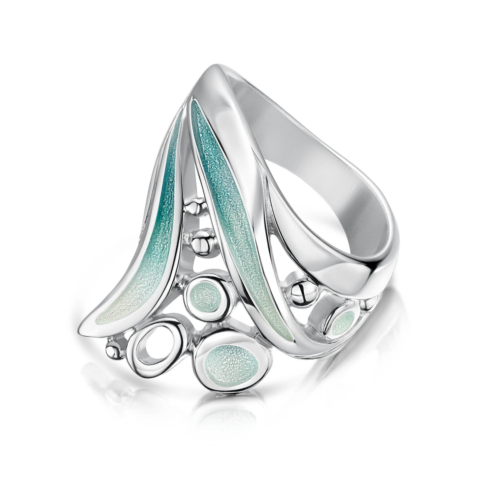 Arctic Stream Large Ring in Surf Enamel – Sheila Fleet Jewellery