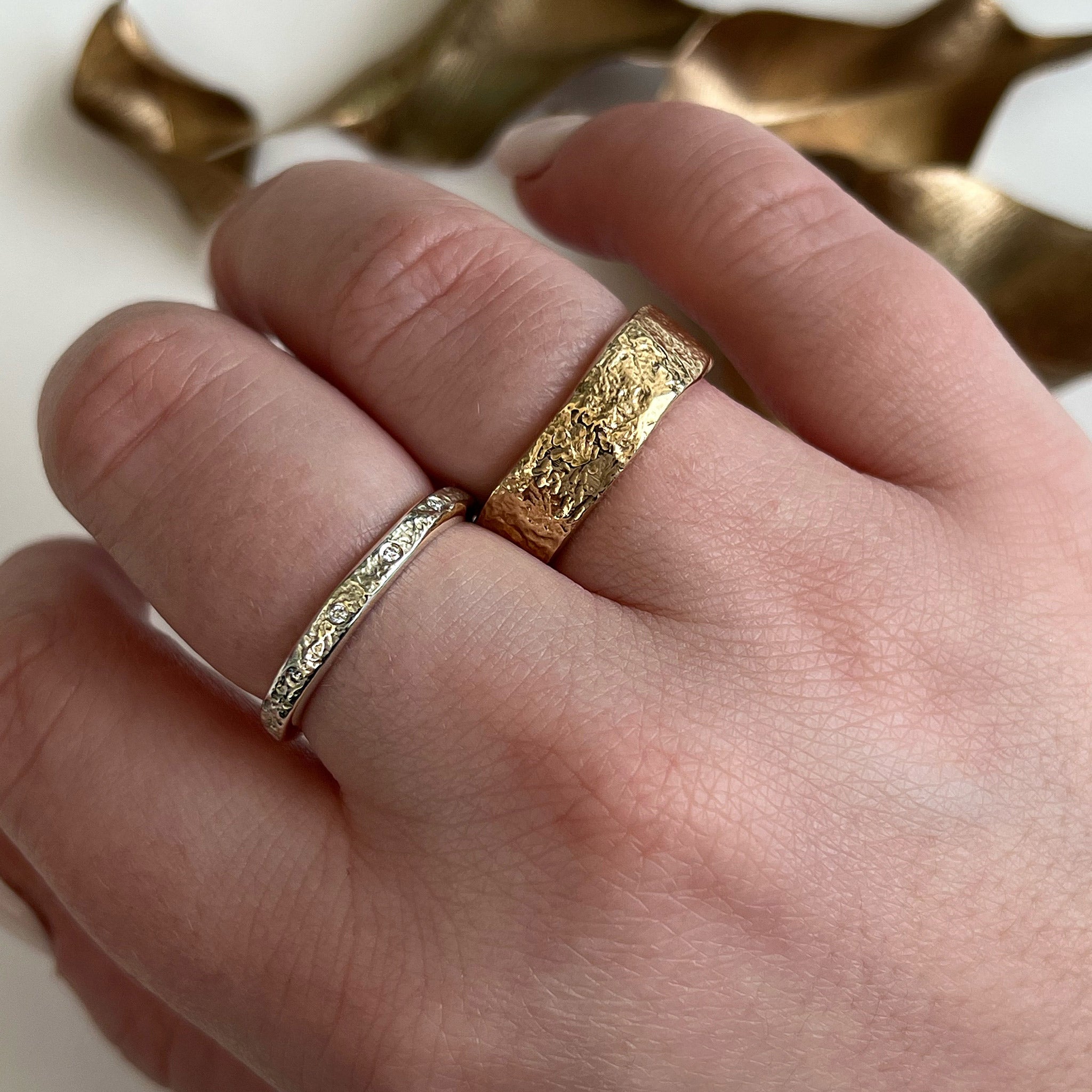 Matrix Texture Band in 9ct Yellow Gold – Sheila Fleet Jewellery