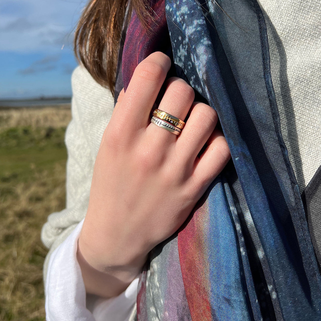 Ogham 4mm Oval Court Ring in Oxidised Sterling Silver – Sheila Fleet ...